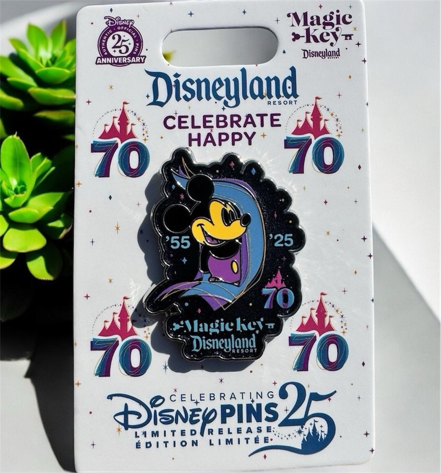2025 Disney DLR 70th Anniversary Pin Disneyland Magic Key Exclusive LR ...