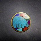 Andrew Shows & Turza Wells HAND CARVED BEAR INLAY PIN/BROOCH set in ...