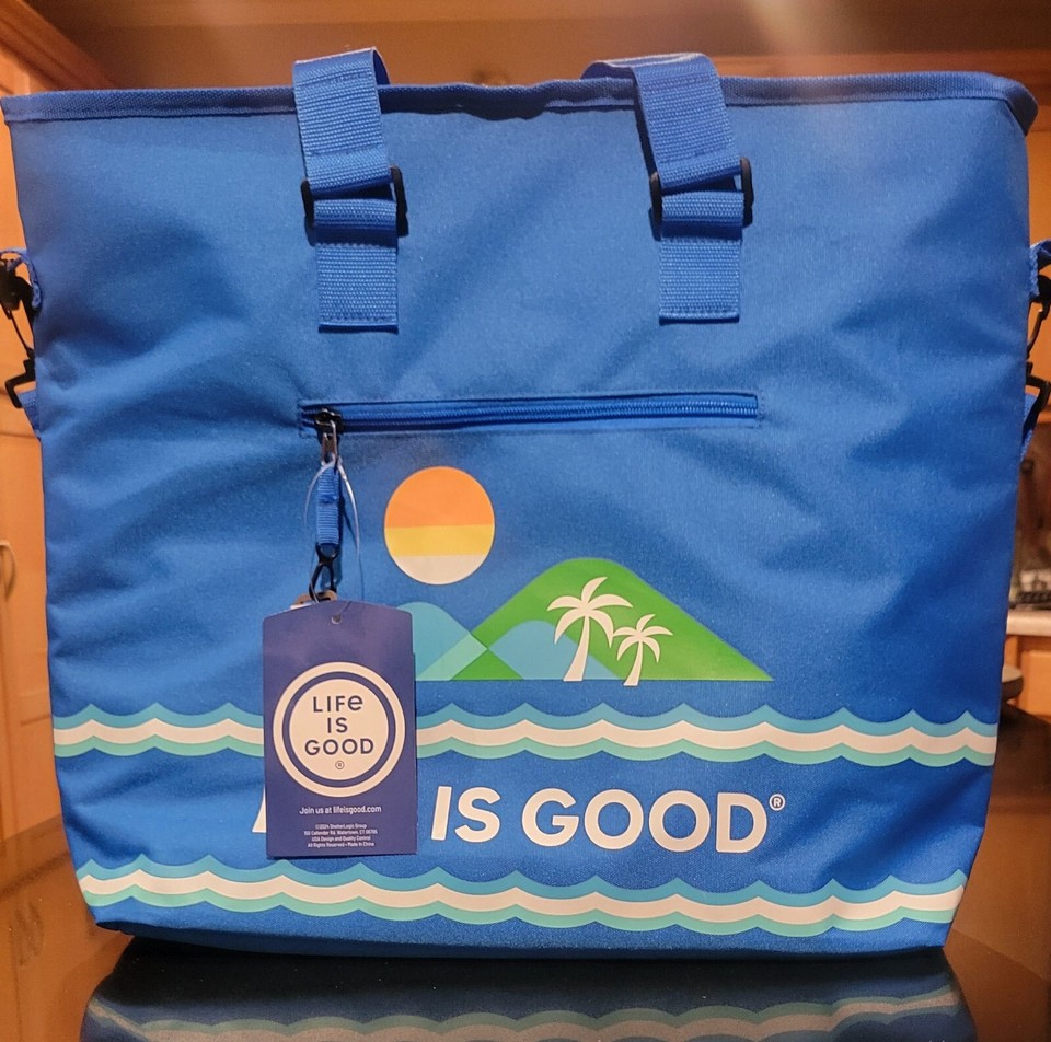 Life is Good 36-Can Deluxe Cooler Tote New Design Vibrant Summer Colors ...