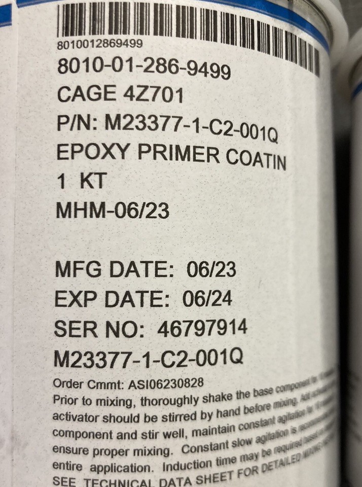 PPG Desoprime CA7233A/B Yellow MIL-PRF-23377 EXP 06/24 Aircraft Paint ...