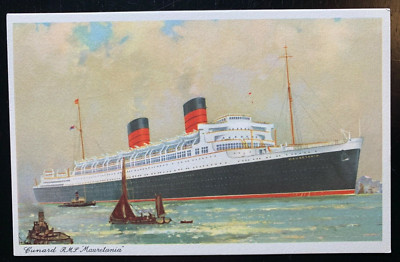 Postcard Cunard White Star RMS Mauretania Ocean Liner WW2 Troop ...