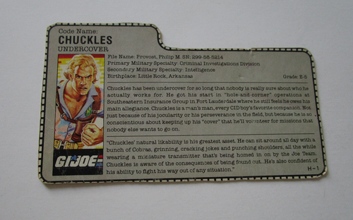 Chuckles 1987 HISS G.I. JOE COBRA File Card Vintage Original | eBay