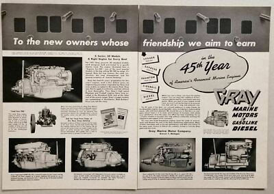 1951 Print Ad Gray Marine Motors 5 Models Shown Detroit,MI | eBay