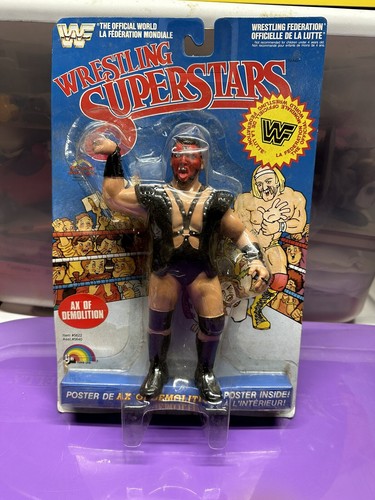 LJN WWF Wrestling Superstars Ax of Demolition Action figure MOC bubble ...