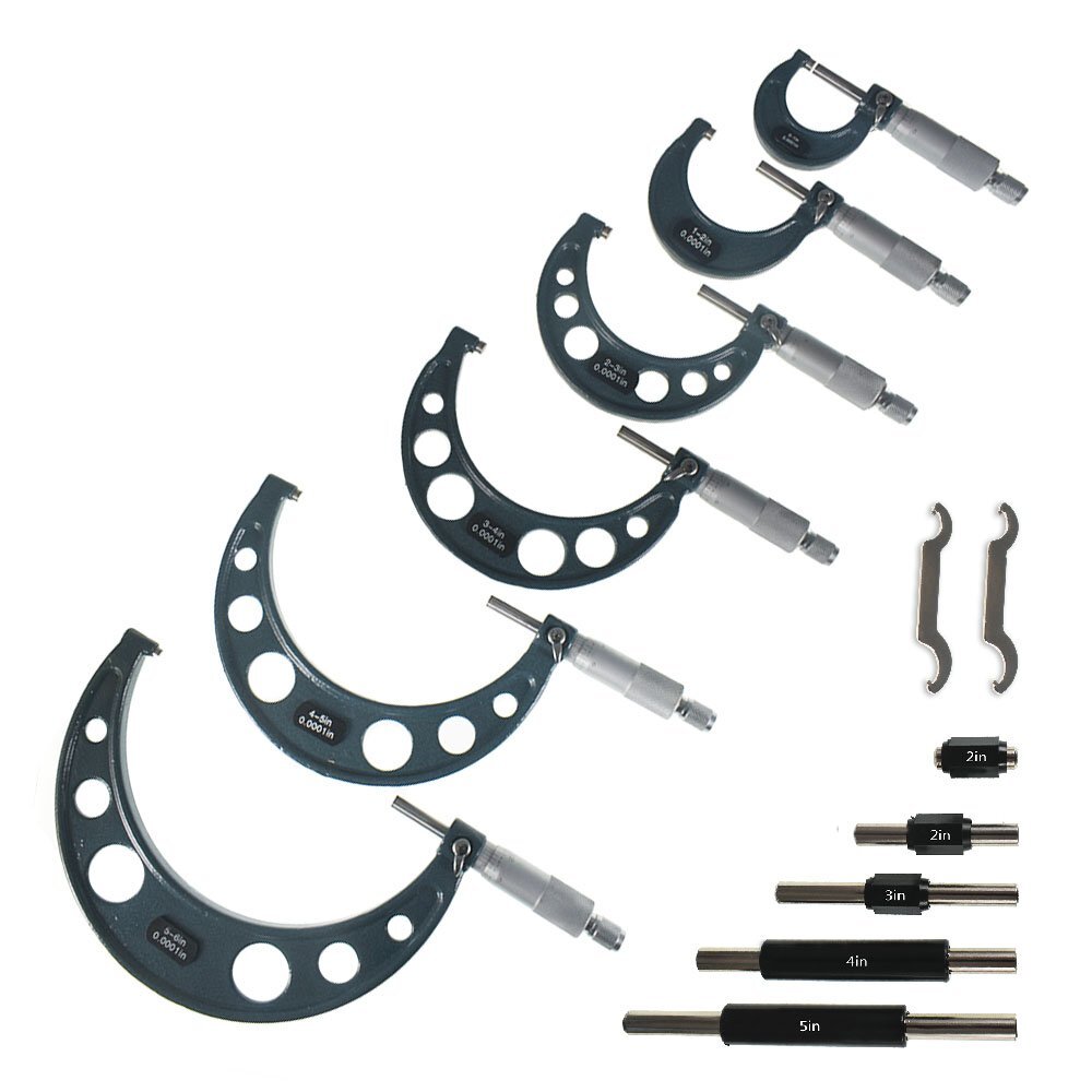 6 PC Set 0-6" Precision Outside Micrometer Set 0.0001" Carbide ...