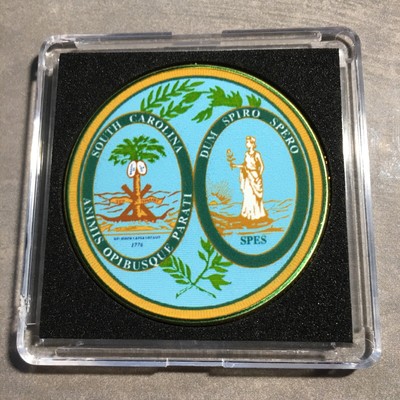 SOUTH CAROLINA (SC) State Seal Challenge Coin Colorized USA w/Case #362 ...