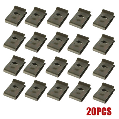 20Pcs Car Body Fender Bumper Retainer Metal U Clips Fastener Kit ...