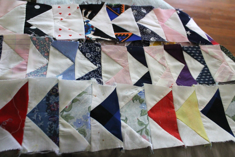 Vintage Lot 500+ Quilt Blocks in Strips Triangles Sewing Projects | eBay