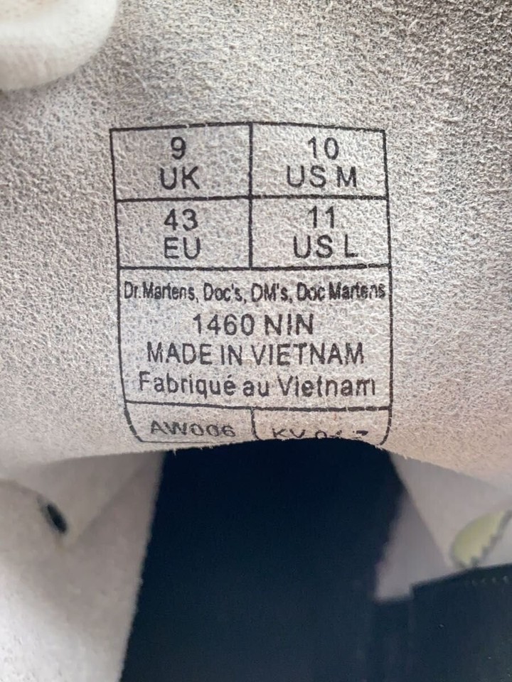 Mens Dr.Martens Dr. Martens NINE INCH NAILS Lace Up Boots US10 WHT 1460 ...