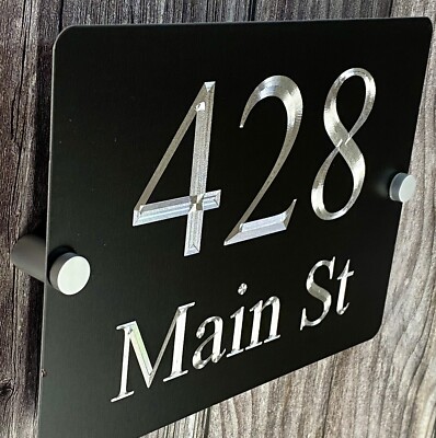 Engraved Custom House Home Number Street Address Metal 6x4 Sign ...