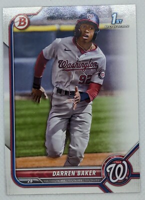 x177 LOT 1ST 2022 Bowman (177 Count) DARREN BAKER BASE PAPER CARD #131 ...