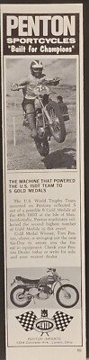 1972 Penton Motorcycle Print Ad Tom Penton 46th ISDT Gold Medal Winner ...