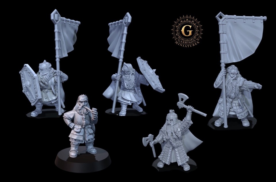 Dwarf Army Deal #1 - Dwarf Commanders Bundle ideal MESBG, LoTR 28mm X14 ...