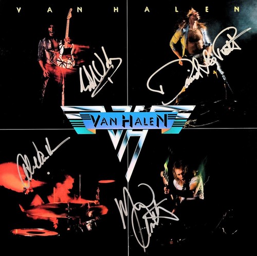 VAN HALEN ALBUM 1 SIGNED PHOTO AUTOGRAPH ALL 4 MEMBERS SIGNATURE 8X8 ...