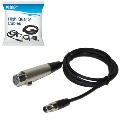 HQRP Conector de 4 pines (TA4F) a XLR(F) Cable para Shure QLXD1 SLX1 ...