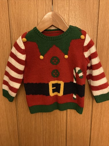Childrens Christmas Jumper - Elf - 6 To 9 Months | eBay