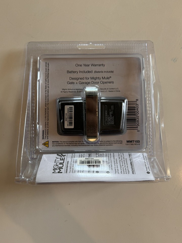 Mighty Mule MMT103 3-Button Transmitter Plastic Gray Clicker Remote ...