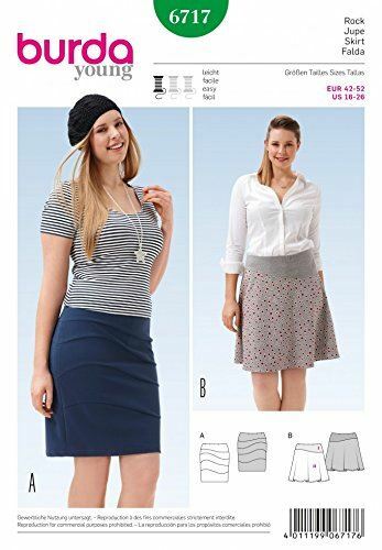 Burda Sewing Pattern 6717 Misses Panelled Skirts Size 16-26 Euro 42-52 ...