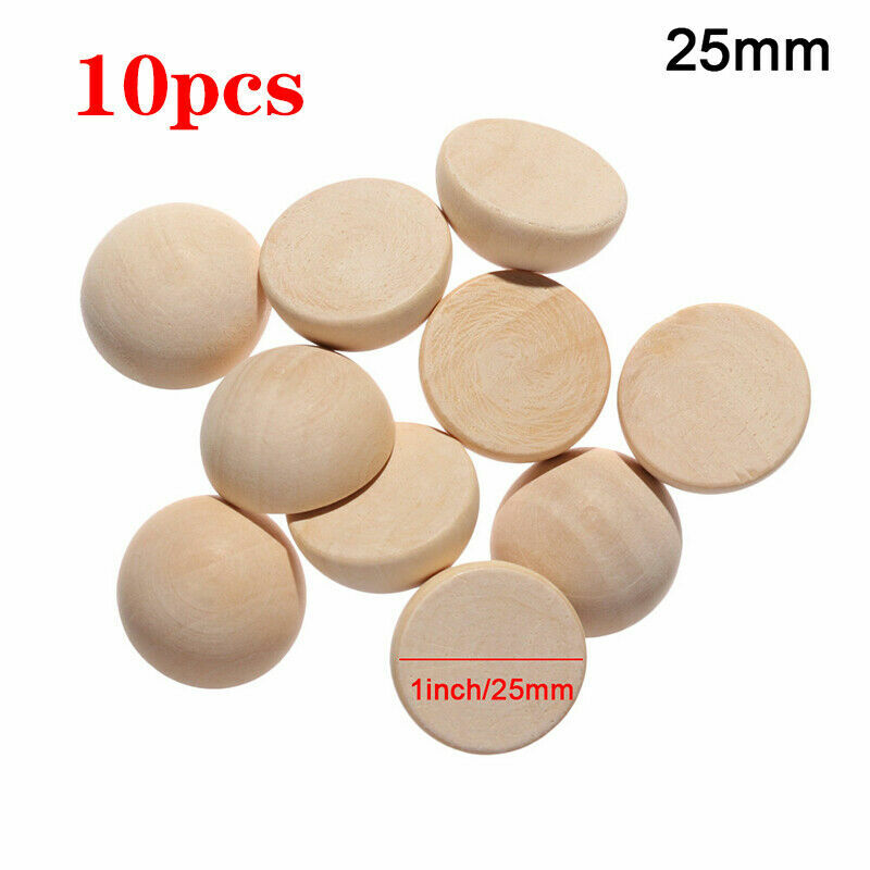 Half Wooden Balls Unfinished Split Natural Wood Beads Craft Paint Round ...