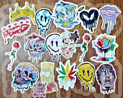 17 pcs Stickers: Drip Dripping Glossy Stickers | eBay