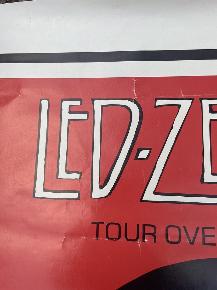 Vintage Led Zeppelin Poster Original 35”x25” Tour Over Europe 1980 Last ...