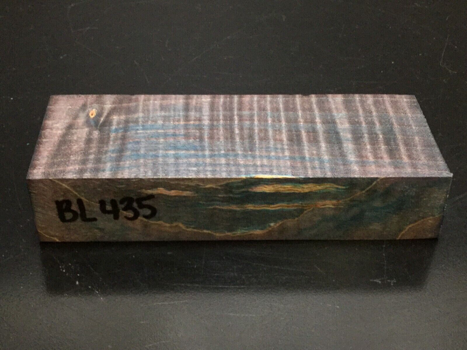 BL435 STABILIZED Double Dyed Curly Maple Knife Block Blank Pistol Grip ...