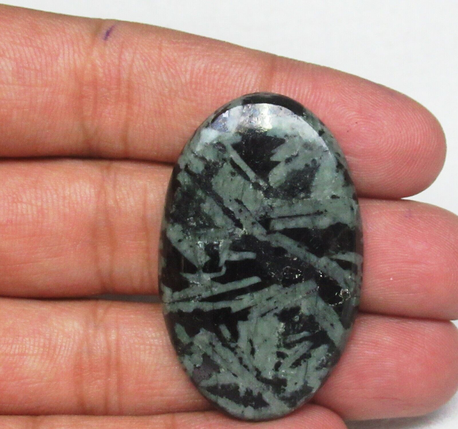 Natural Chinese Writing Stone Cabochon Oval Shape 69.35 ct Loose ...