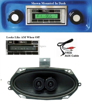 1967-1972 GMC Truck Radio w/ DVC Dash Speaker iPod Dock USB Aux w/AC ...