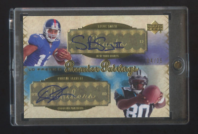 2007 UD STEVE SMITH-DWAYNE JARRETT GOLD DUAL RC AUTOGRAPH #ED 04/25 USC ...