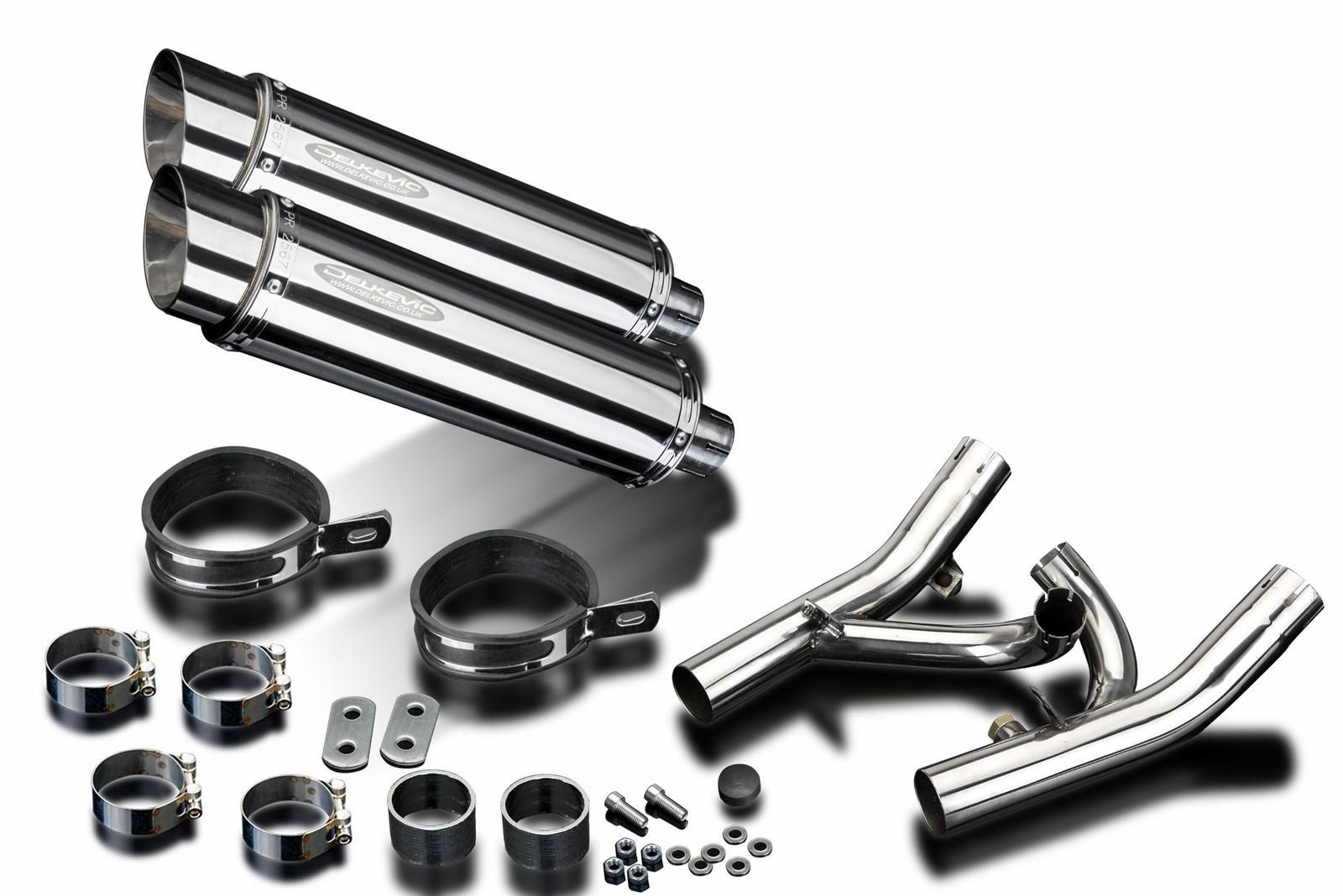 Delkevic Slip On Yamaha VMAX 1700 14" Round Stainless Muffler Exhaust ...