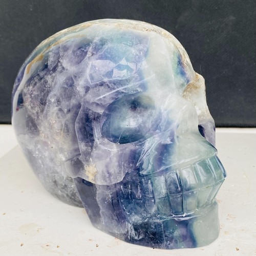 Natural Fluorite Crystal original stone hand carved Ghost Head 5080g | eBay