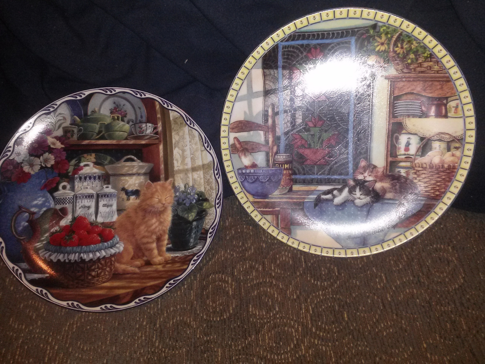 2 BEAUTIFUL CAT PLATES BY BRADFORD EXCHANGE MARY LASHER & KNOWLES ...