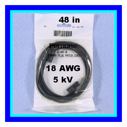 Pomona B-48-0 Black Banana Plug Test Lead Patch Cord Banana To Banana ...