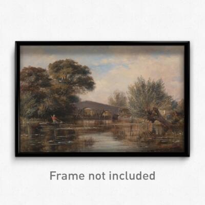 Edward William Cooke - Godstow Bridge near Oxford Print 11x17 Art ...