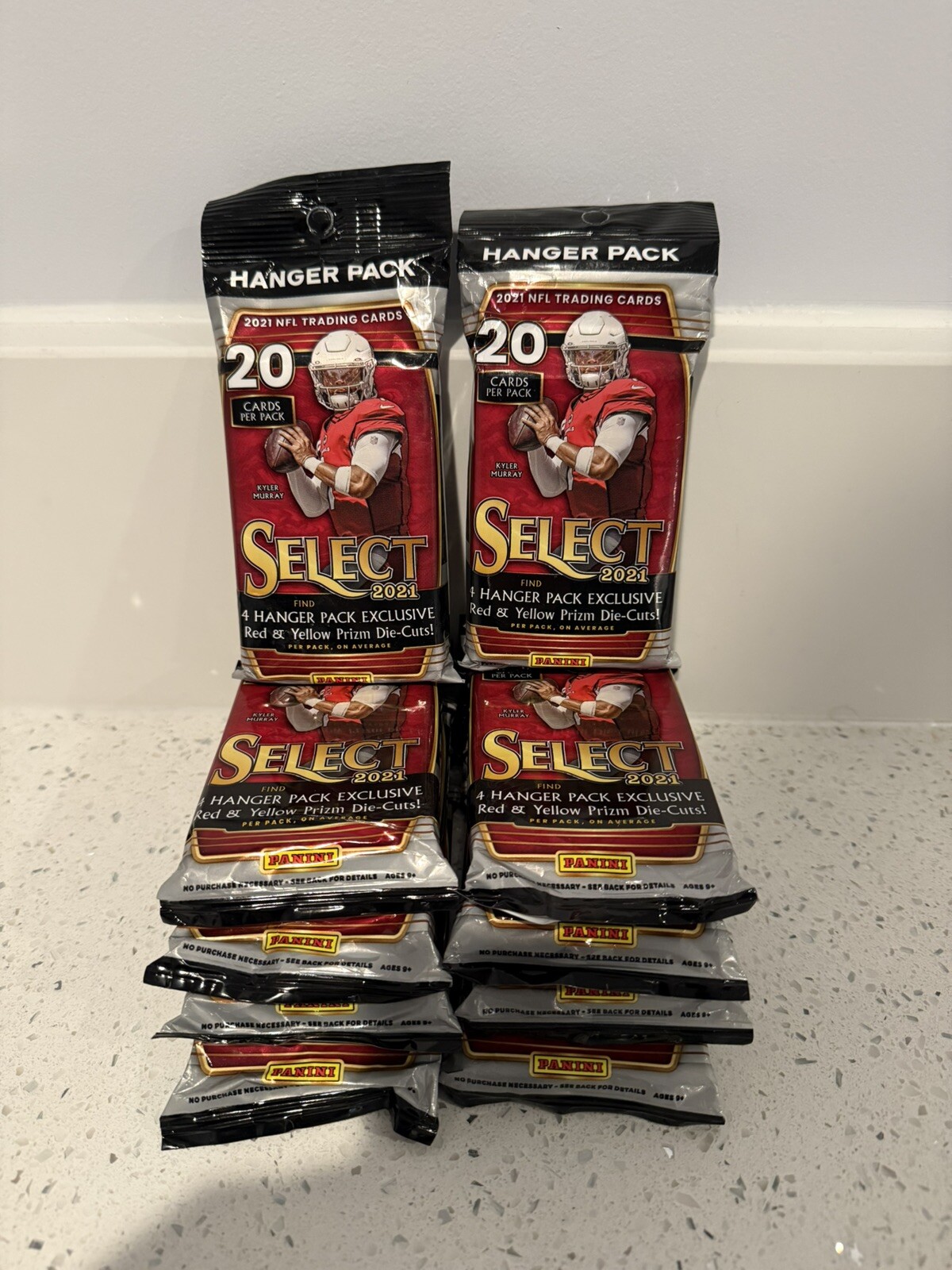 Lot of (10) 2021 Select NFL Football Hanger Packs Black & Gold Prizm ...