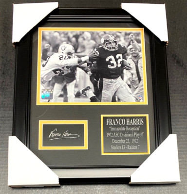 FRANCO HARRIS STEELERS LASER Facsimile AUTOGRAPHED PLATE Framed 8x10 ...