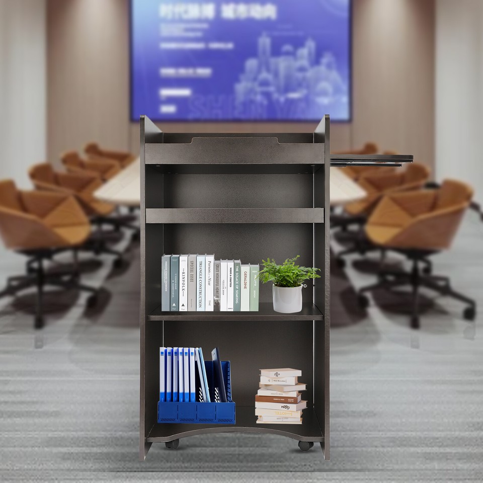 New Podium Lectern Podium Stand Wood Podium 45.66 Inch Slanted Podium ...