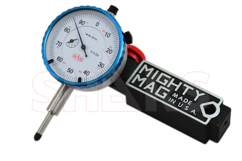 Mighty Mag 400-1 Universal Magnetic Base + 0-0.5" Dial Indicator USA P ...
