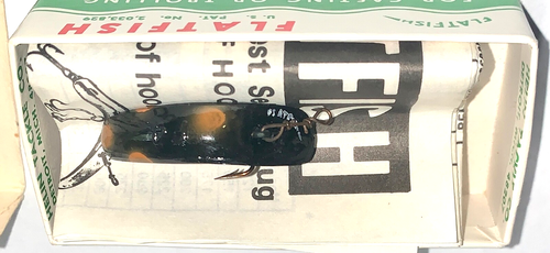 Collectible,Lure,Helin,Fly-Rod Flatfish,F4,Blk,Org,NOS, W/ Box ...