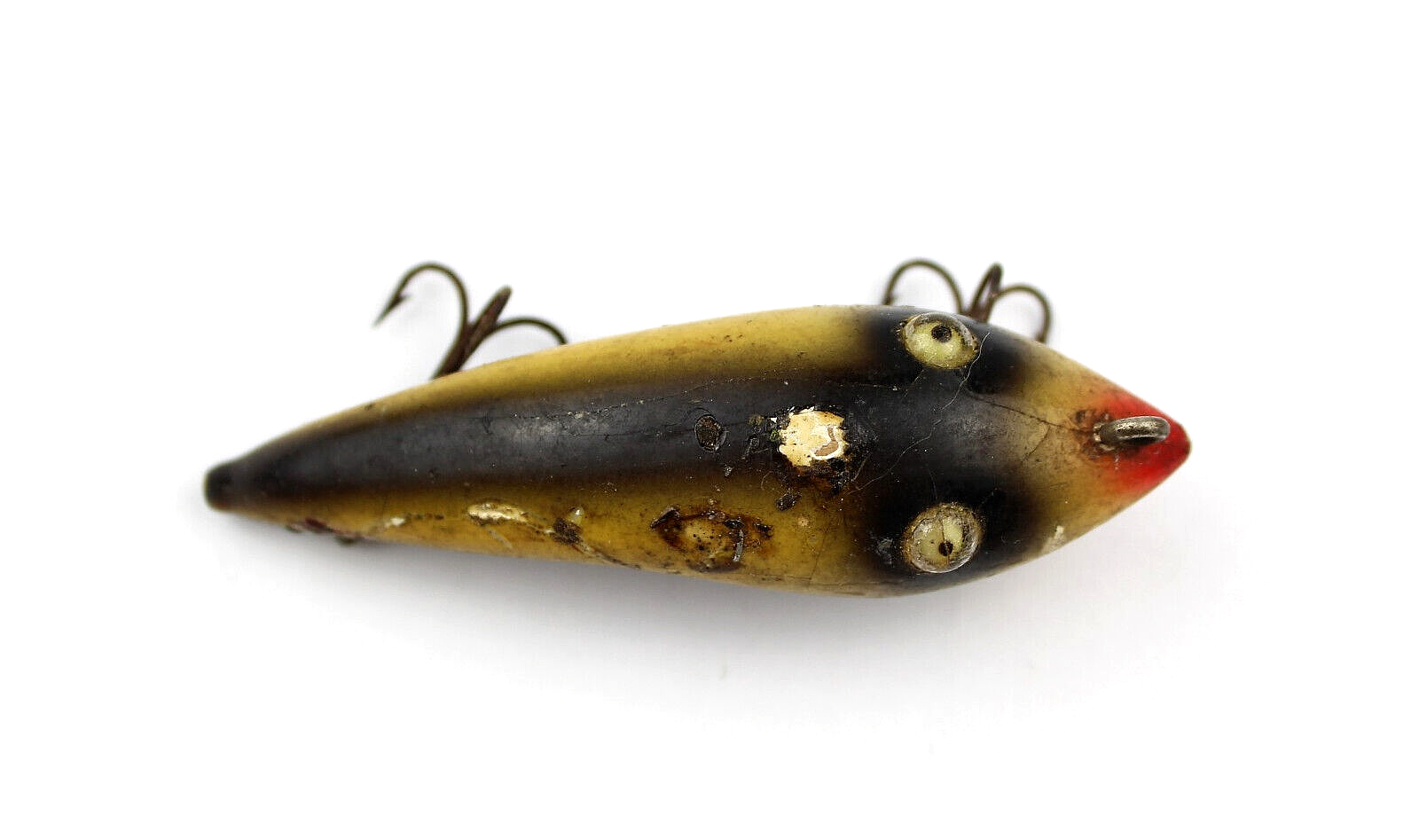 VINTAGE MOONLIGHT POLLYWOG WOOD FISHING LURE WITH GLASS EYES | eBay