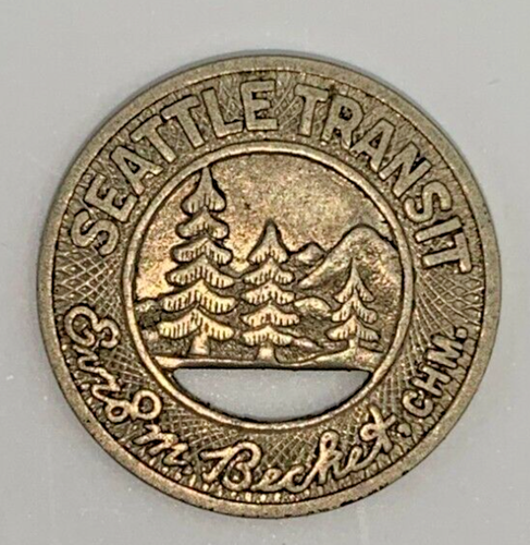 Seattle Washington Transit Token 1940 White Metal Good For One Fare ...