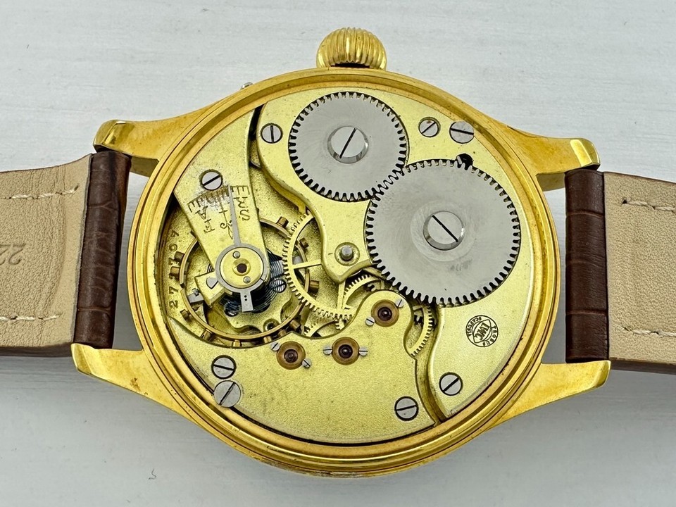 IWC Schaffhausen Laco Aviator Luftwaffe WWII Antique Swiss Gold Watch ...