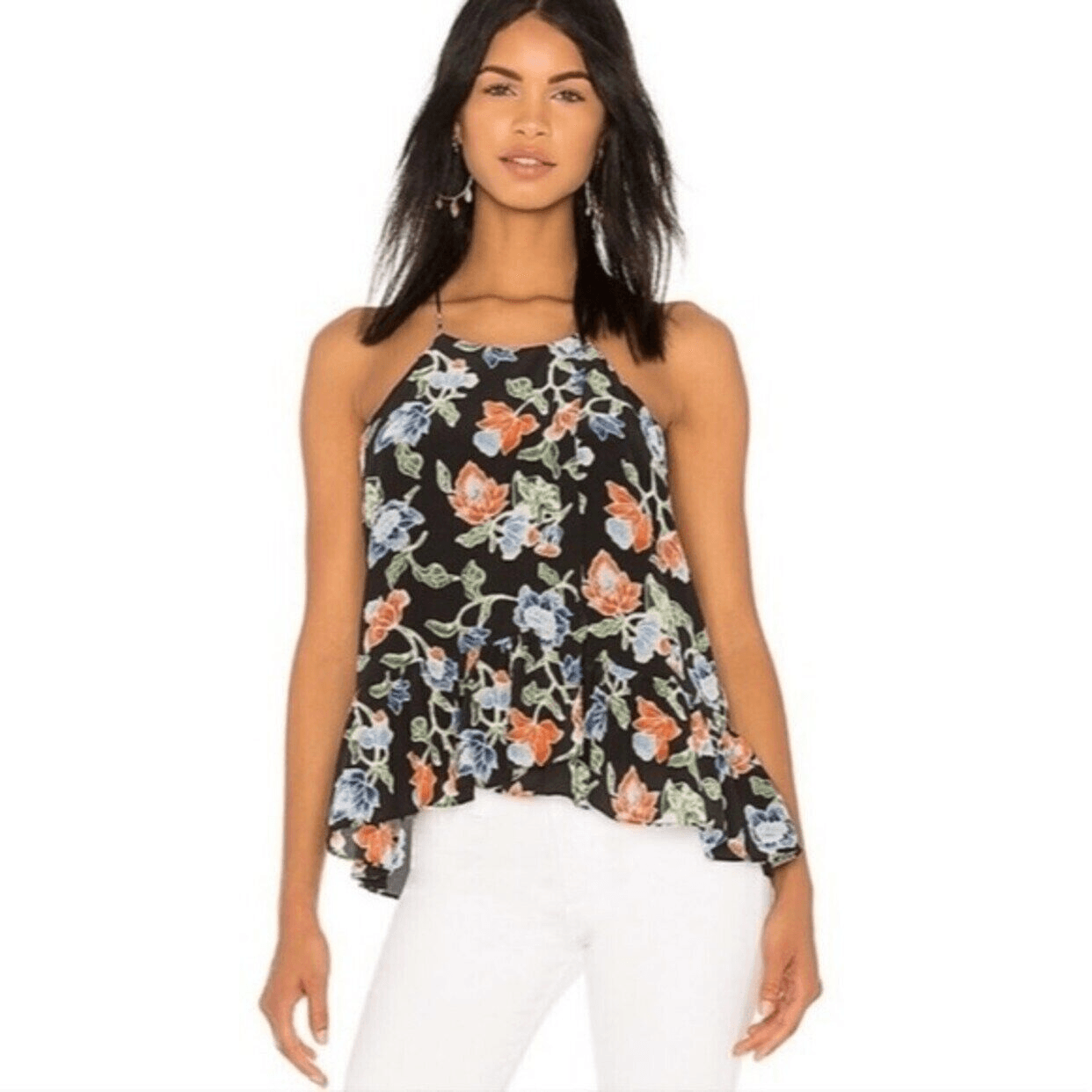 $198 Joie Womens XS Derwen Silk Floral Spaghetti Straps Racer Back Tank ...