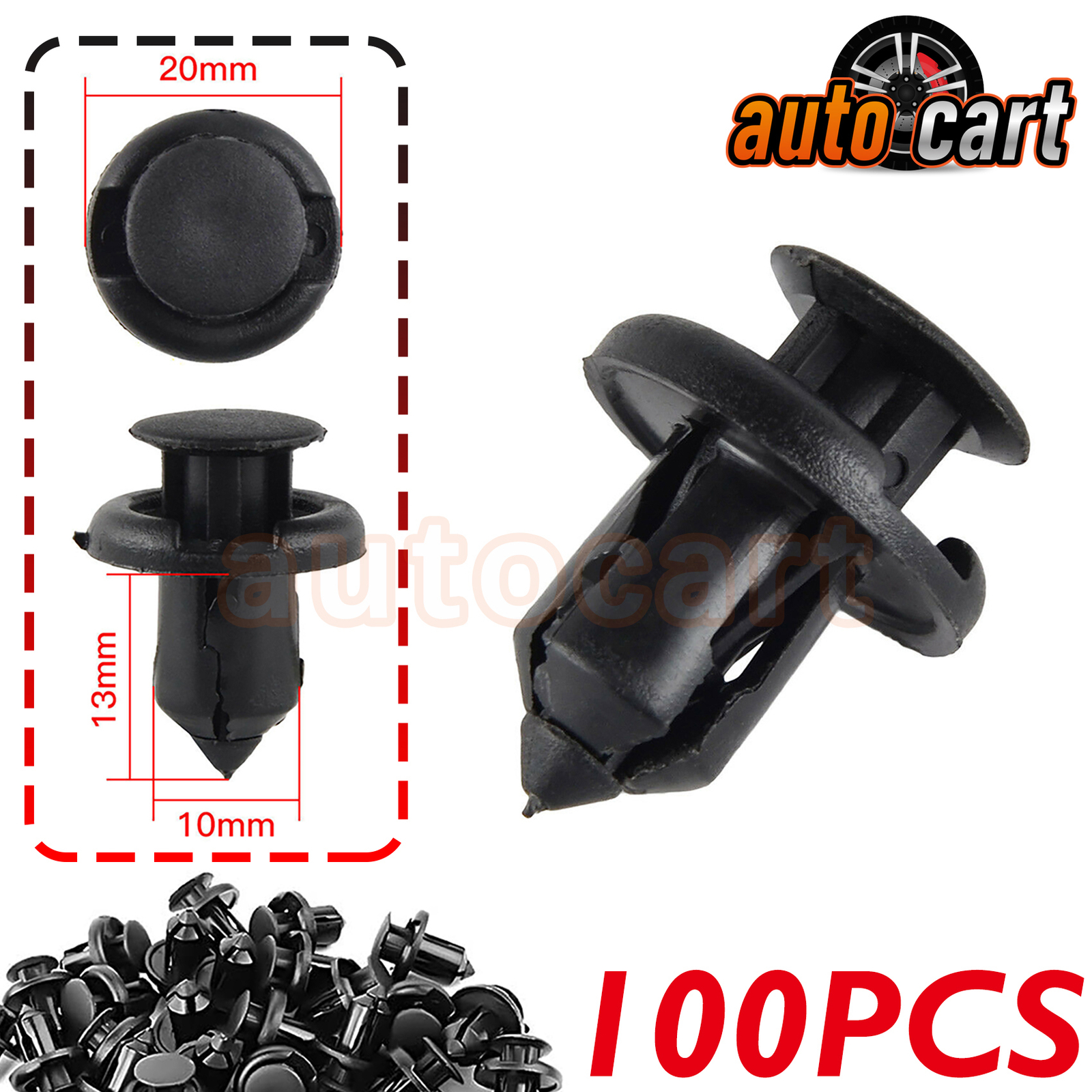 100x Bumper Hood Fender Splash Guard Retainer Clips Fasteners For Honda ...