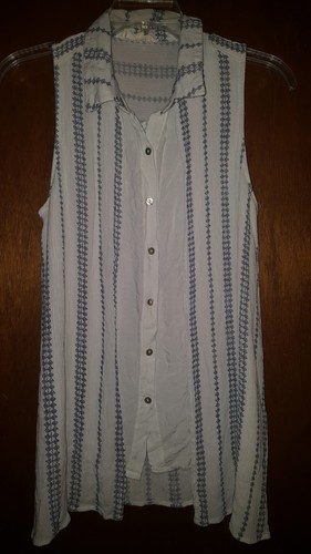 Entro Faux layered top Med M Designer Blouse Mother of pearl abalone ...