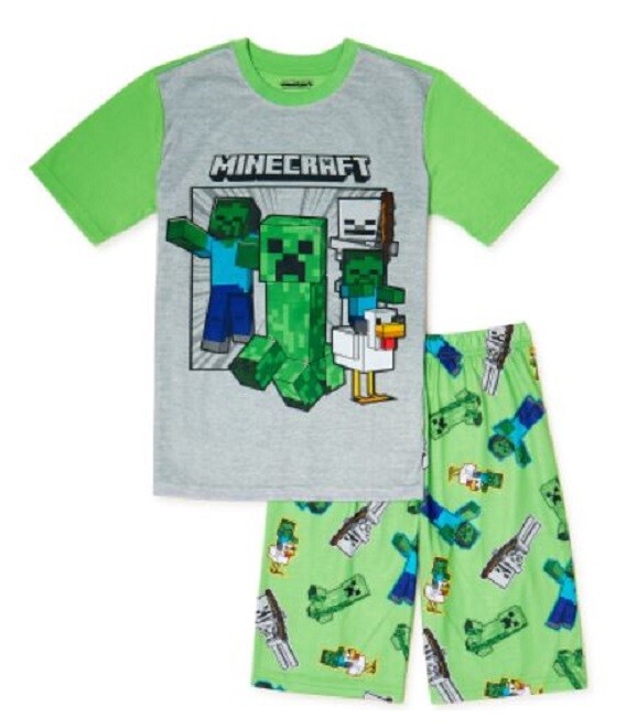 Minecraft Pajamas 2 Pc Shorts Pajama Set - Size 10/12 - | eBay