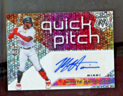 2021 Panini Mosaic Monte Harrison Quick Pitch RC Auto Autograph #QPA-MH ...