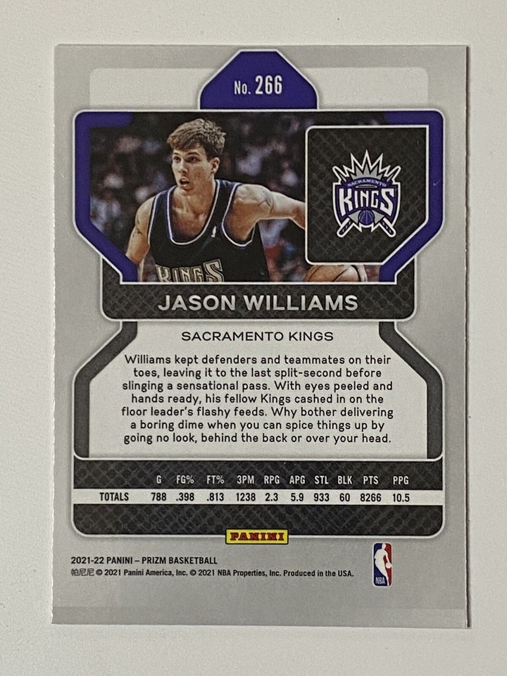 2021-22 Panini Prizm JASON WILLIAMS #266 🚫ERROR / MAJOR MISCUT Kings OC ...