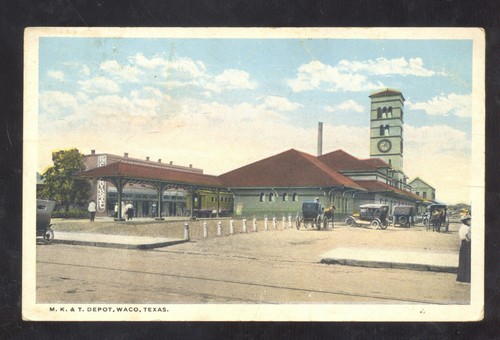 WACO TEXAS MK&T KATY RAILROAD DEPOT TRAIN STATION VINTAGE POSTCARD YORK ...