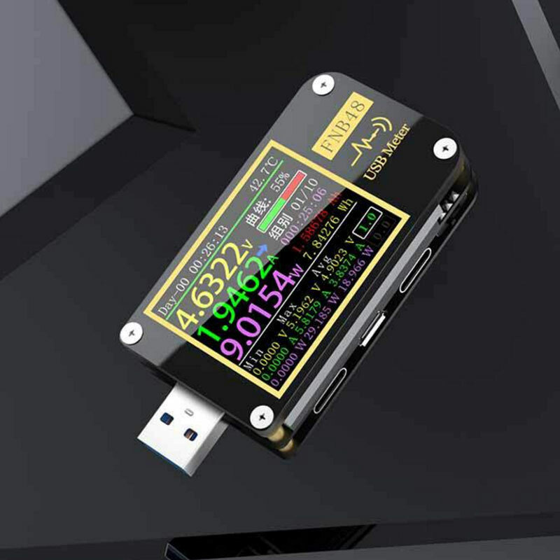 FNB48 USB Meter Voltage USB Current Tester 6-Digit Display For QC PD ...